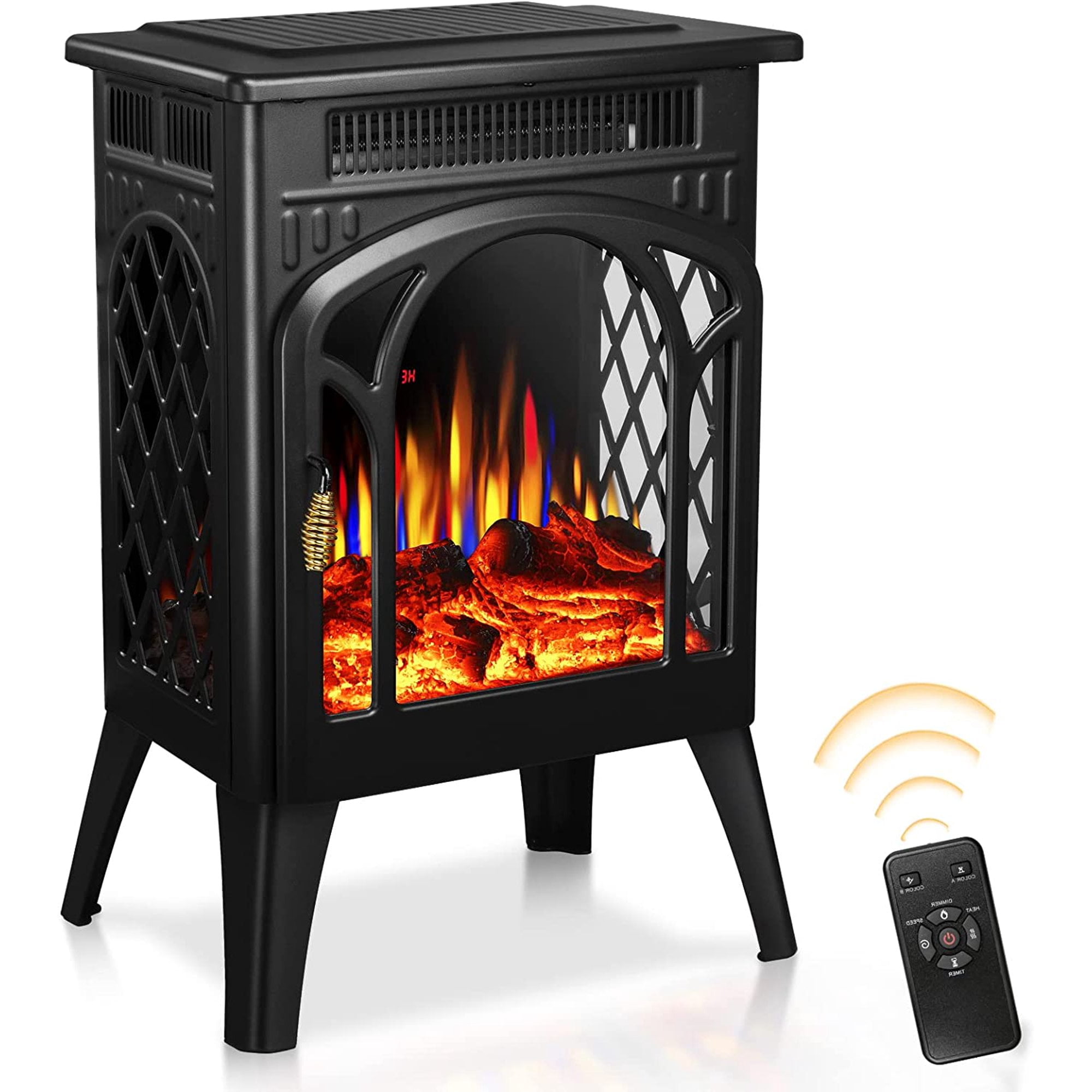AGLUCKY 16 Inch Electric Fireplace, Freestanding Fireplace Stove with ...