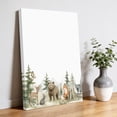 Bear Deer Fox Rabbit Canvas Wall Art for Living Room, Rustic Green ...
