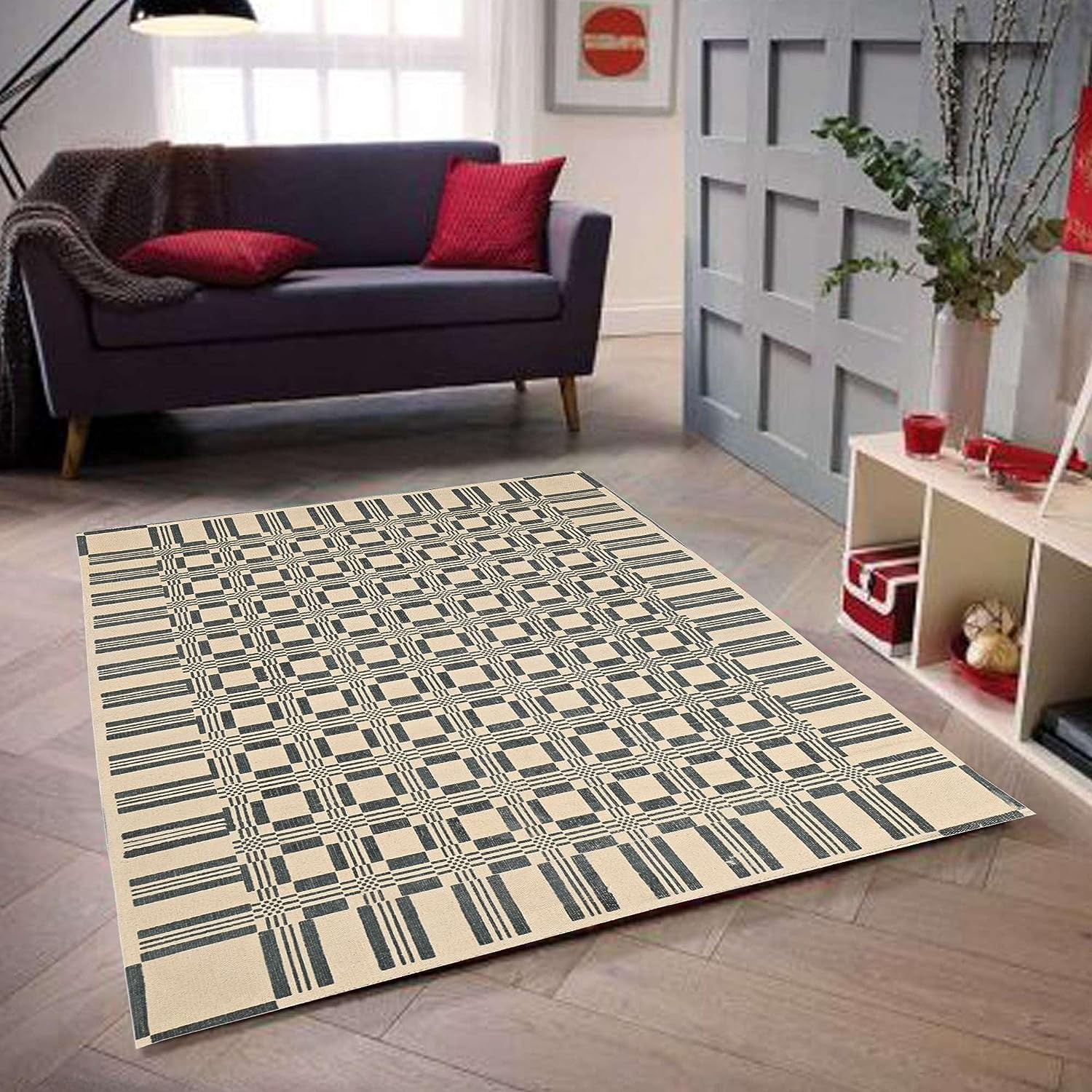 SAMURAI HOME Handloom Rugs 6x4 Feet | Non-Slip Floor Carpet | Indian ...