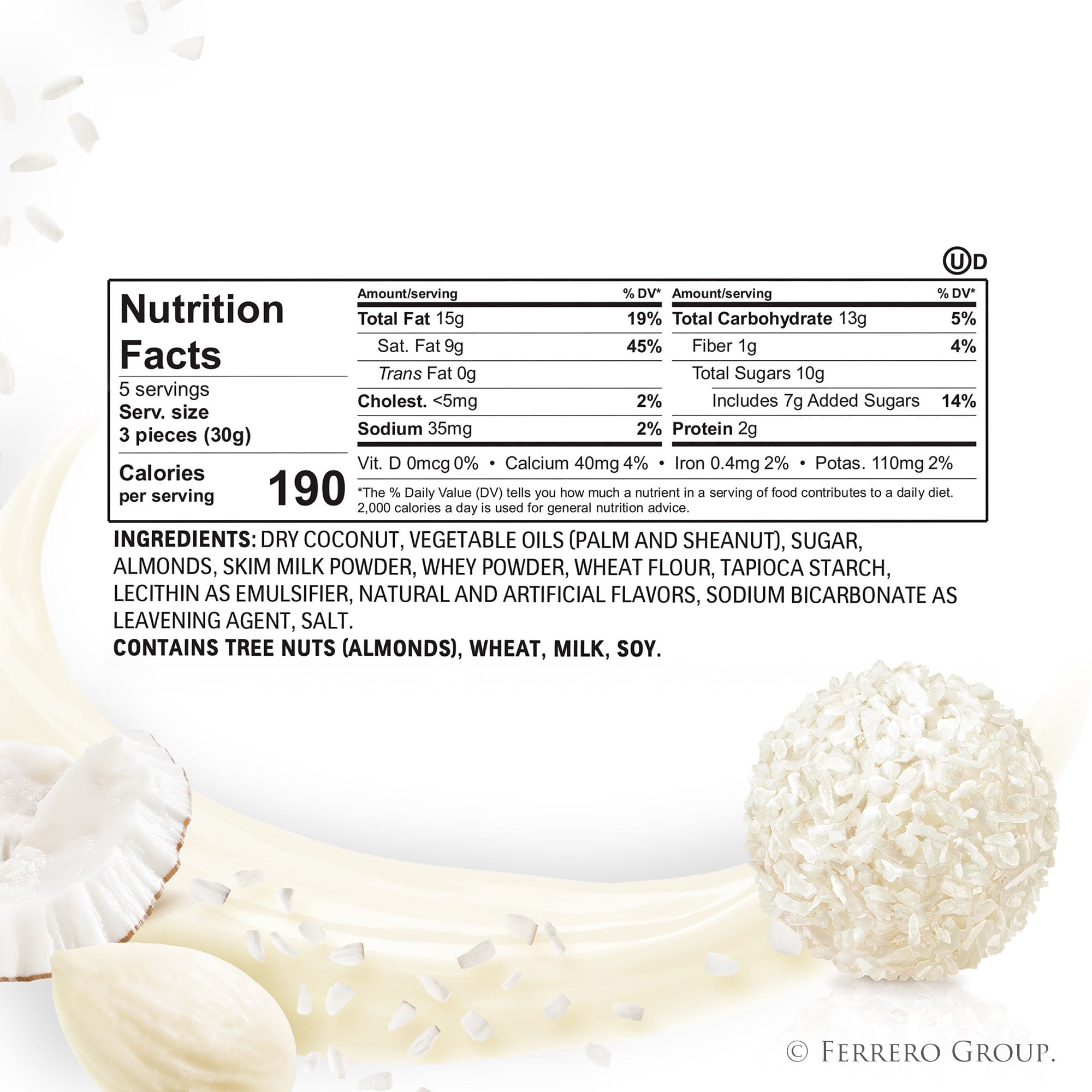 Ferrero Rocher Coconut Ingredients