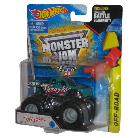 Hot Wheels Monster Jam Thrasher (2015) New Look Mattel Toy Truck #62 w ...