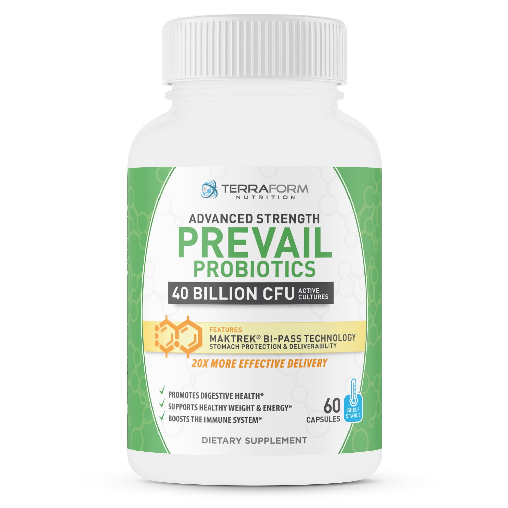 Prevail Digestive Probiotics – 40 Billion CFU, Patented Stomach ...