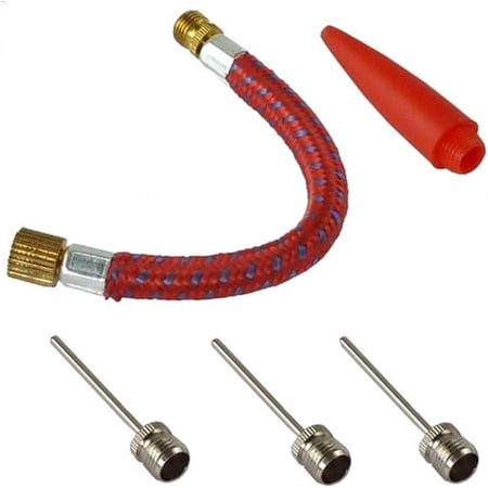 7 Piece Inflator Adapter Kit Ball Needle Set with Car Valve Flexible ...