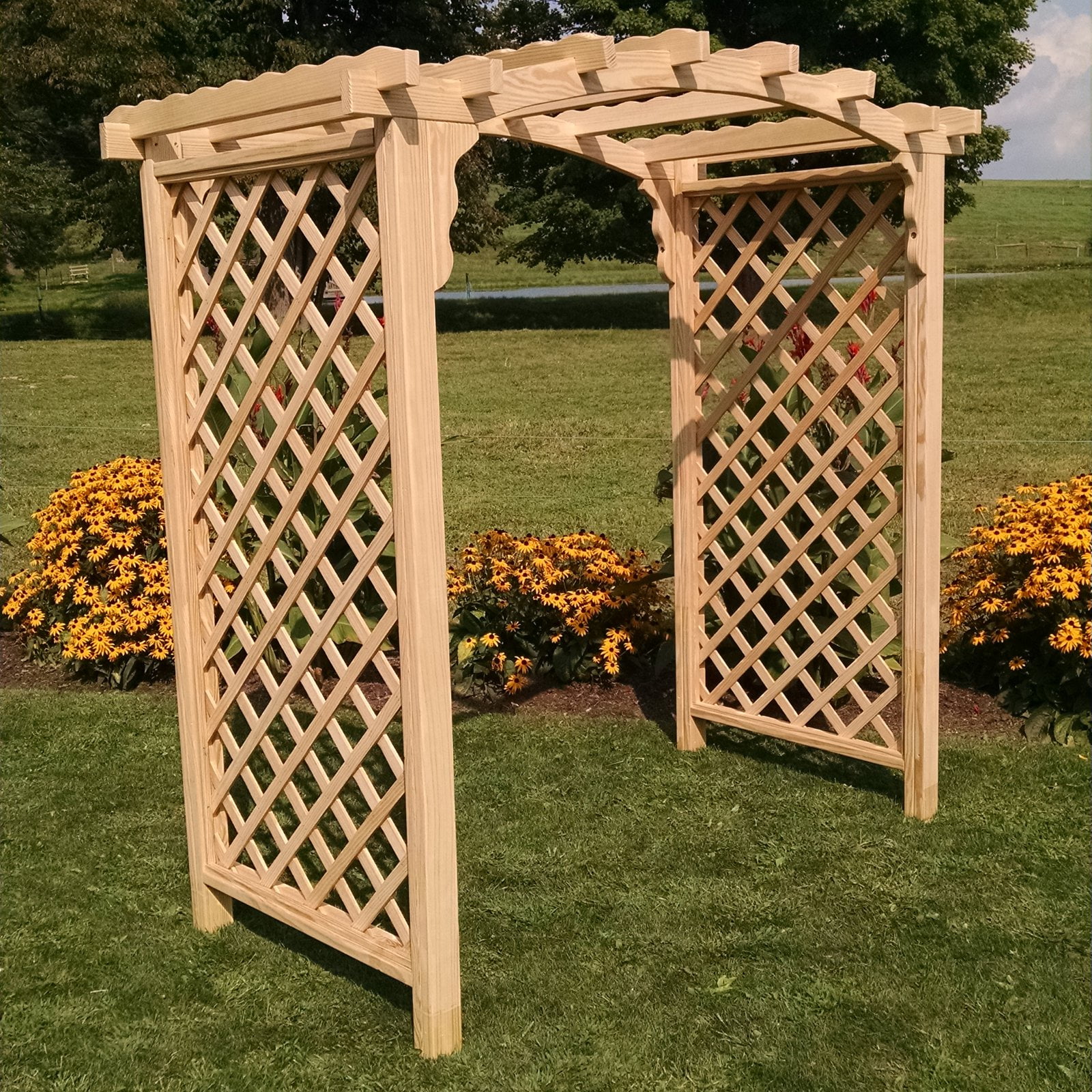 A & L Furniture Jamesport 7.5 ft. High Cedar Arbor - Walmart.com