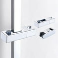 JINGT Square Tube Chrome Shower Rail Head Slider Bar Holder Adjustable ...