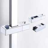 JINGT Square Tube Chrome Shower Rail Head Slider Bar Holder Adjustable ...