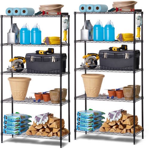 Work Choice 5-Tier Commercial Wire Shelving Rack, 2- Pack Bundle ...