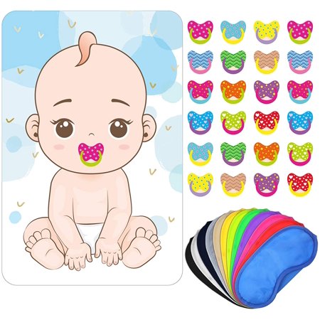 Pin The Pacifiers on The Baby Game, Baby Pacifier Game Poster Come ...