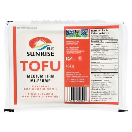 Sunrise Soya Foods Sunrise Medium Firm Tofu, 454 g - Walmart.ca