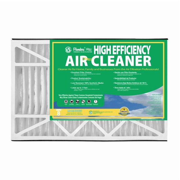 AAF Flanders 20 in. W x 20 in. H x 1 in. D Polyester Synthetic 8 MERV ...