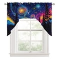 Abstract Starry Sky Swag Curtain Valance for Windows, Path Forest ...
