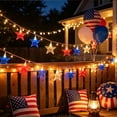 Red White And Blue Star Solar String Lights 16FT 10 LEDs For Fourth Of ...