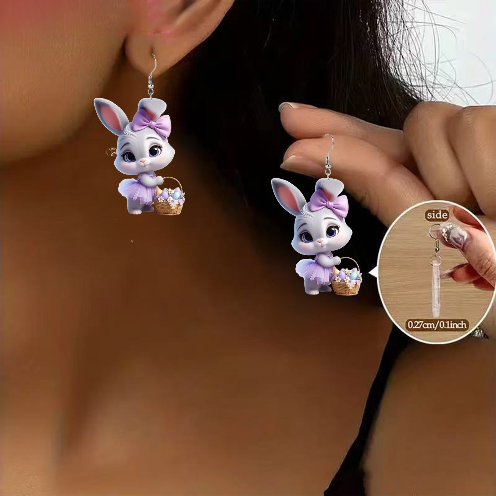 Click here for Egnmcr Acrylic Easter Bunny Earrings Cute Acrylic... prices
