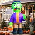 DeeKom 8 Ft Halloween Inflatable Zombie Holding Pumpkin Decor with ...