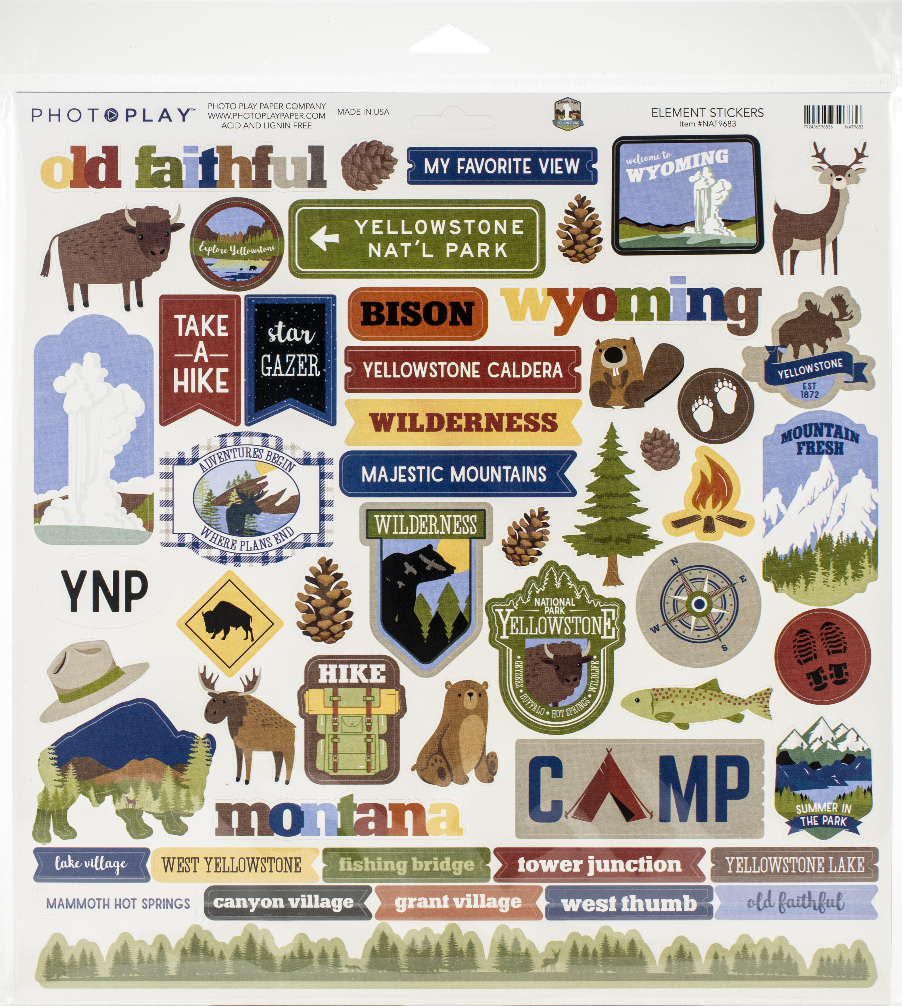 Photo Play Paper Collection Pack 12"X12", National Parks Yellowstone ...