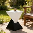 Geometric Side Table, Black and White Two Tone End Table for Living ...