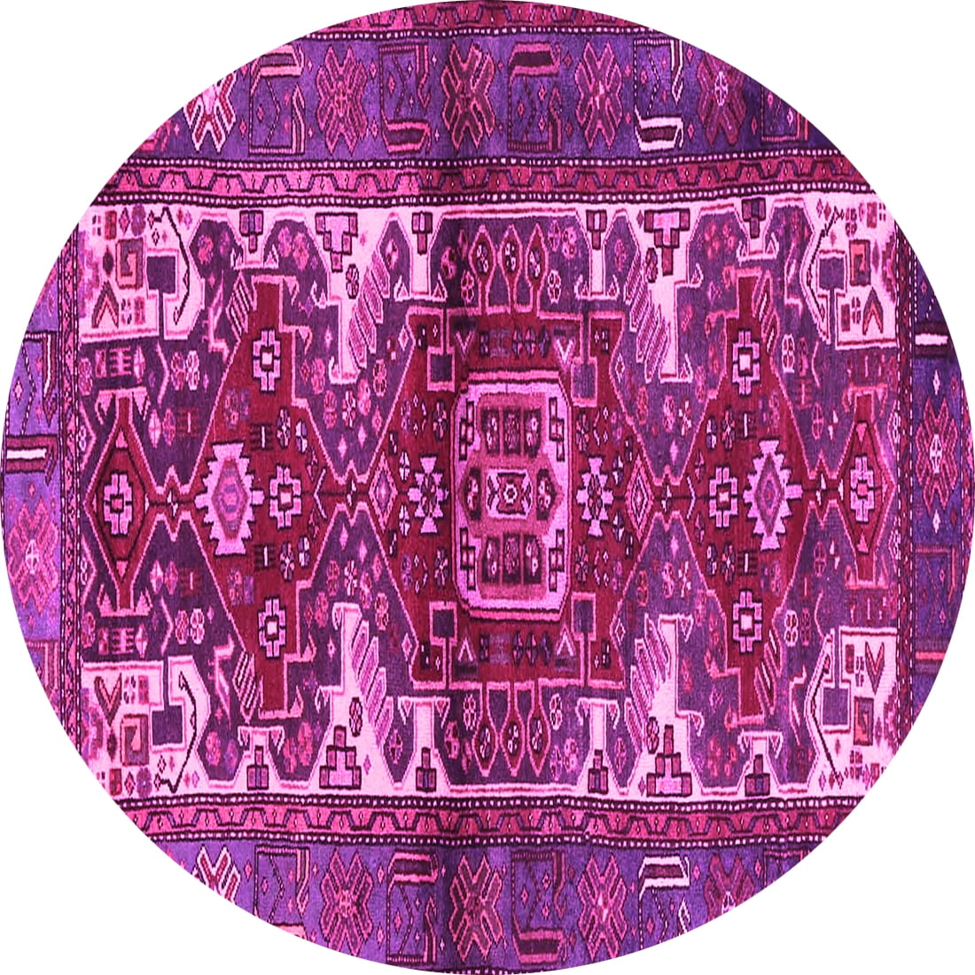 Ahgly Company Indoor Round Persian Pink Traditional Area Rugs, 6' Round ...