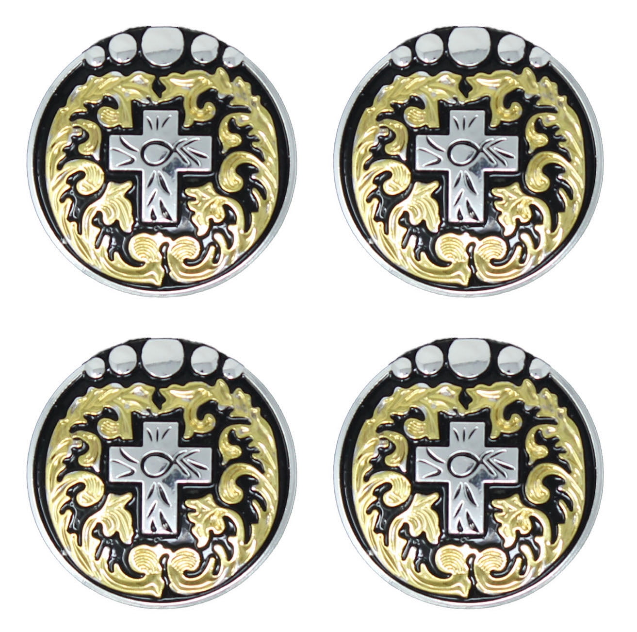 Set of 4 Screw Back Conchos Western Saddle Co612 - Walmart.com