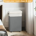 BGTREND Laundry Hamper with Lid and Wheels 90L Collapsible Rolling ...