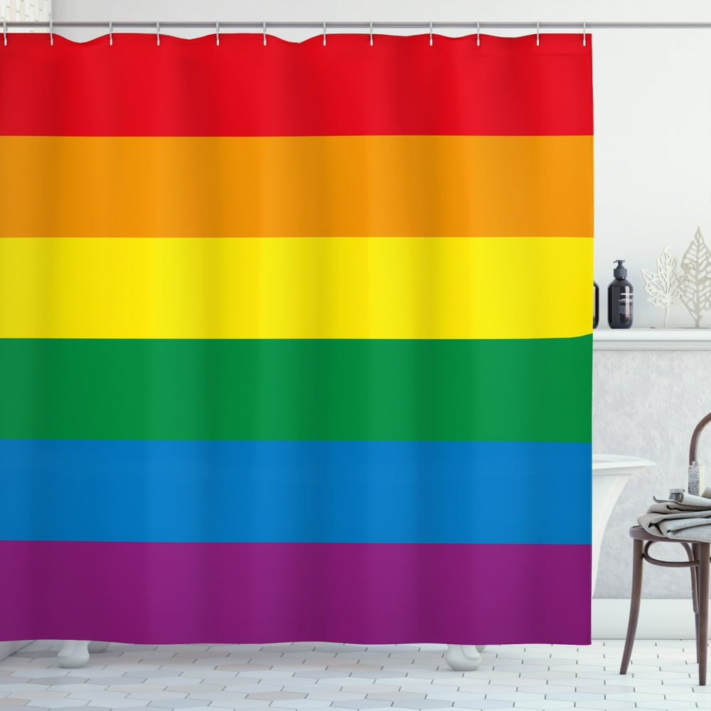 Pride Shower Curtain Horizontal Rainbow Colored Flag Of Gay Parade