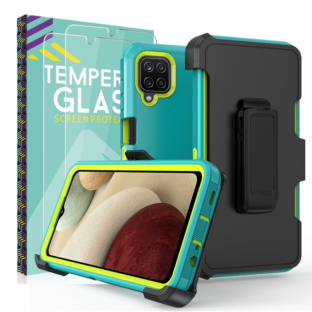 NIFFPD Samsung Galaxy A12 Case with Screen Protector, Heavy Duty ...