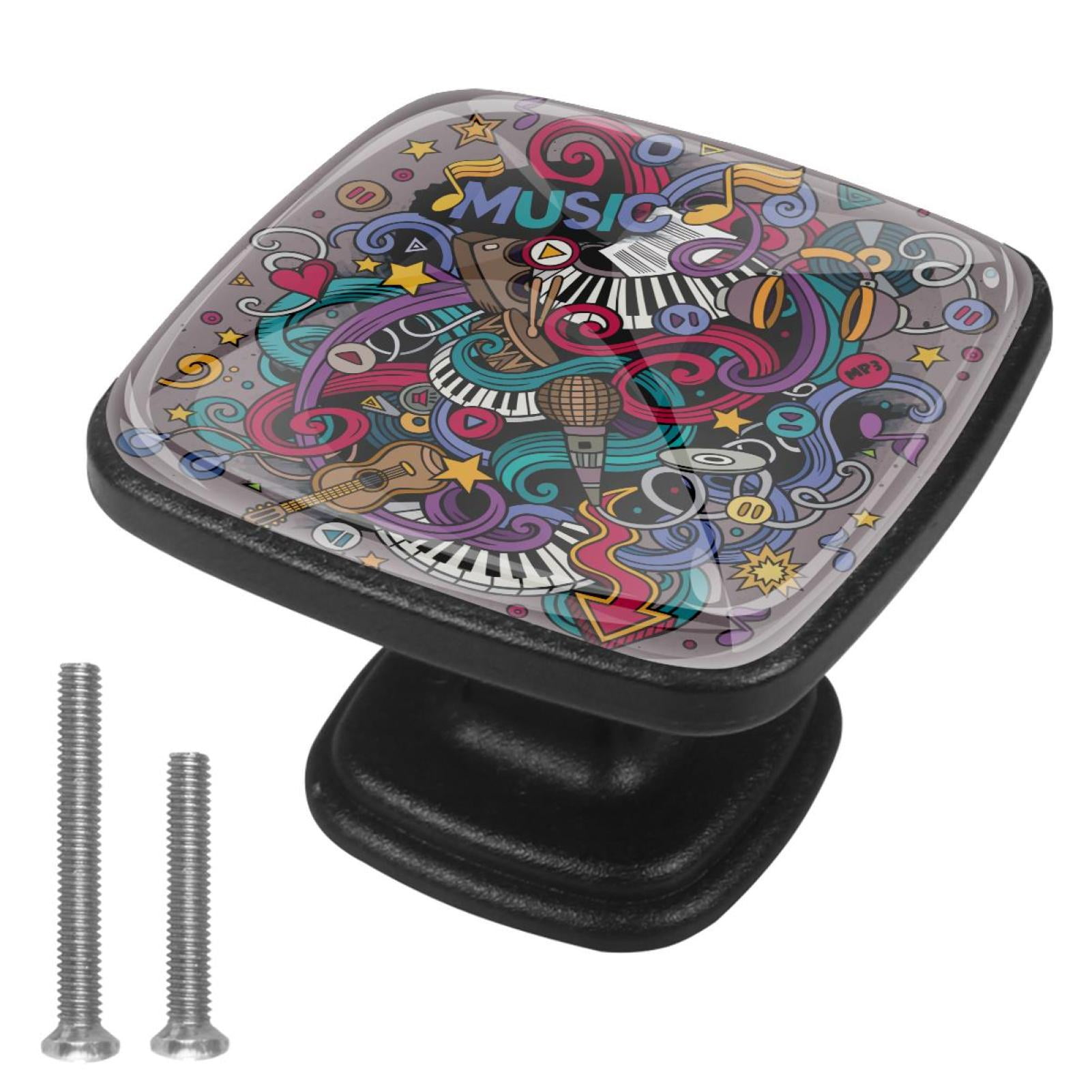 4 Pcs Cabinet Handle Drawer Pulls Musical Piano Notes Knobs with Screws ...