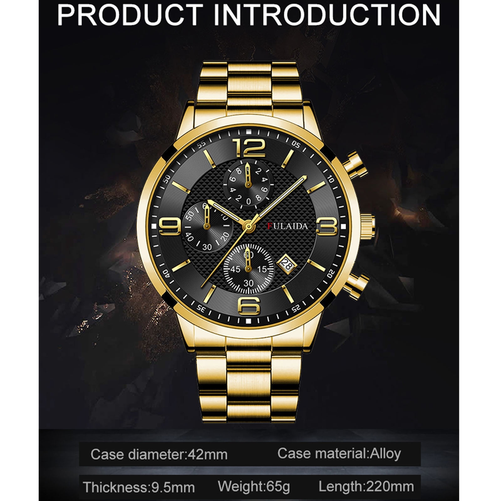 Watches for Men Fashion Sport Stainless Steel Case Steel Band Quartz ...