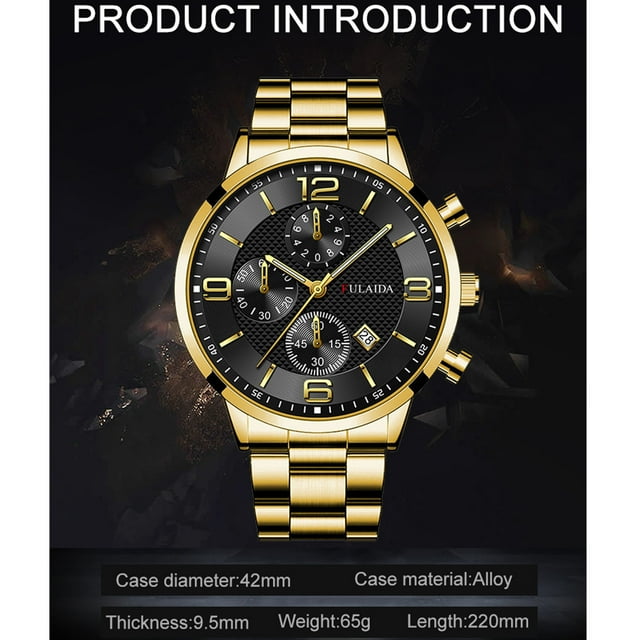 Watches for Men Fashion Sport Stainless Steel Case Steel Band Quartz ...