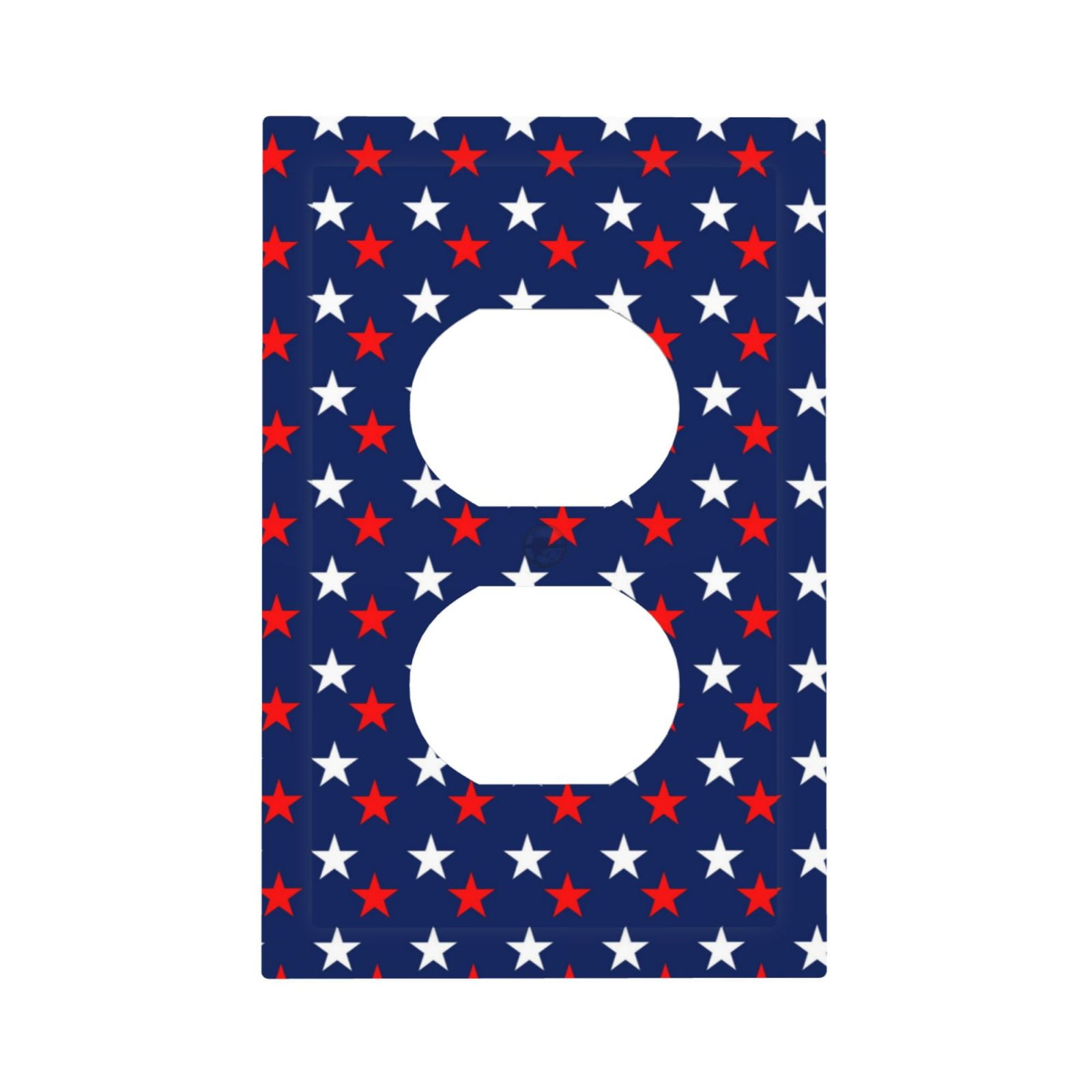DouZhe 1-Gang Duplex Outlet Cover, America Patriotic Red White Blue ...