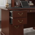 Pemberly Row Executive Desk and Two 5 Shelf Bookcases in Cherry ...