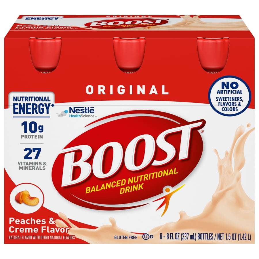 BOOST Original Peaches & Creme Flavored Nutritional Drink, 6-8 fl. oz ...