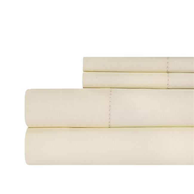Hemstitch 500 Thread Count 100 Percent Cotton Sheet Set - Queen - Ivory ...