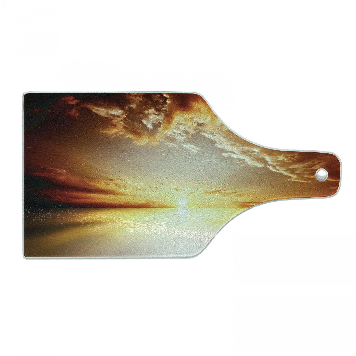 Sun Cutting Board, Majestic Sunset View Tranquil Horizon Dramatic ...