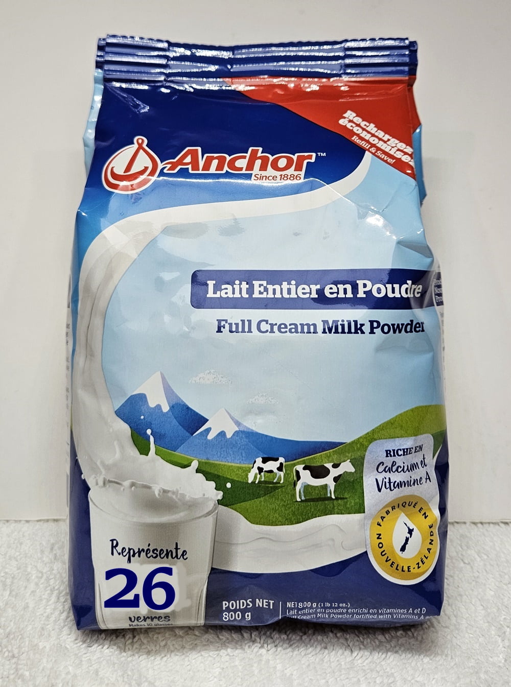 Anchor Full Cream Milk Powder 800 grams x 1 pack - Walmart.com