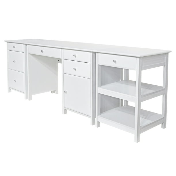 Winsome Wood Delta 3-Pc Home Office Desk Set, White Finish - Walmart.com