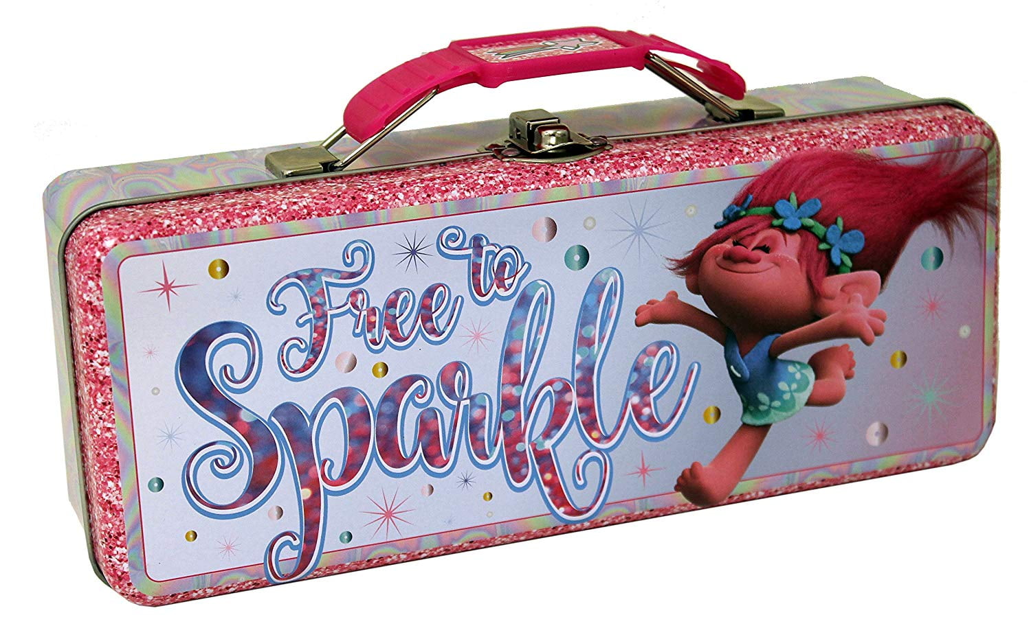 Tote Box - Trolls - Free to Sparkle Metal Case tin299407 - Walmart.com