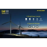 Combo: NITECORE E4K Flashlight -1x NITECORE 21700 Rechargeable Li-ion ...
