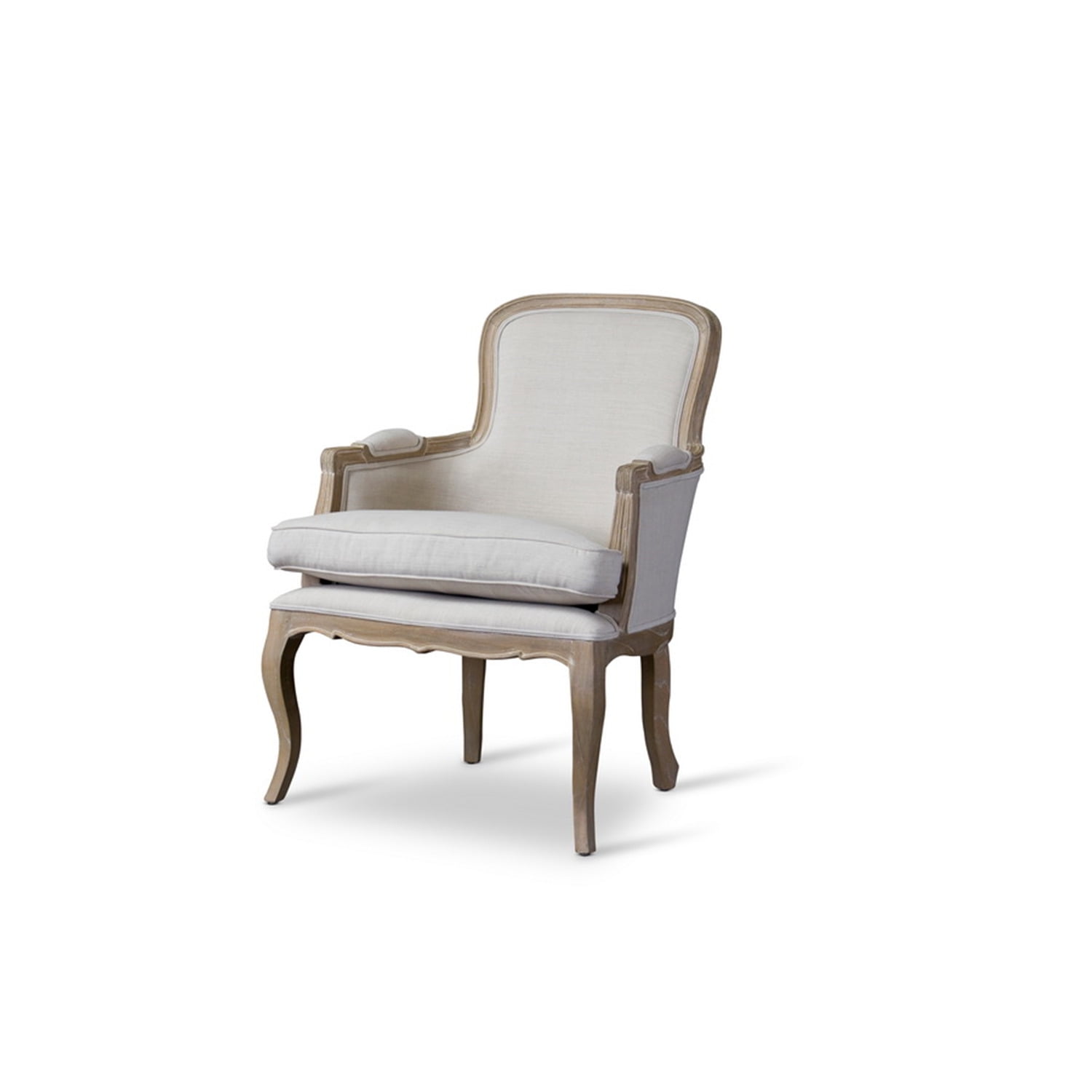 Baxton Studio Napoleon Traditional French Accent Chair-Finish:Oak ...
