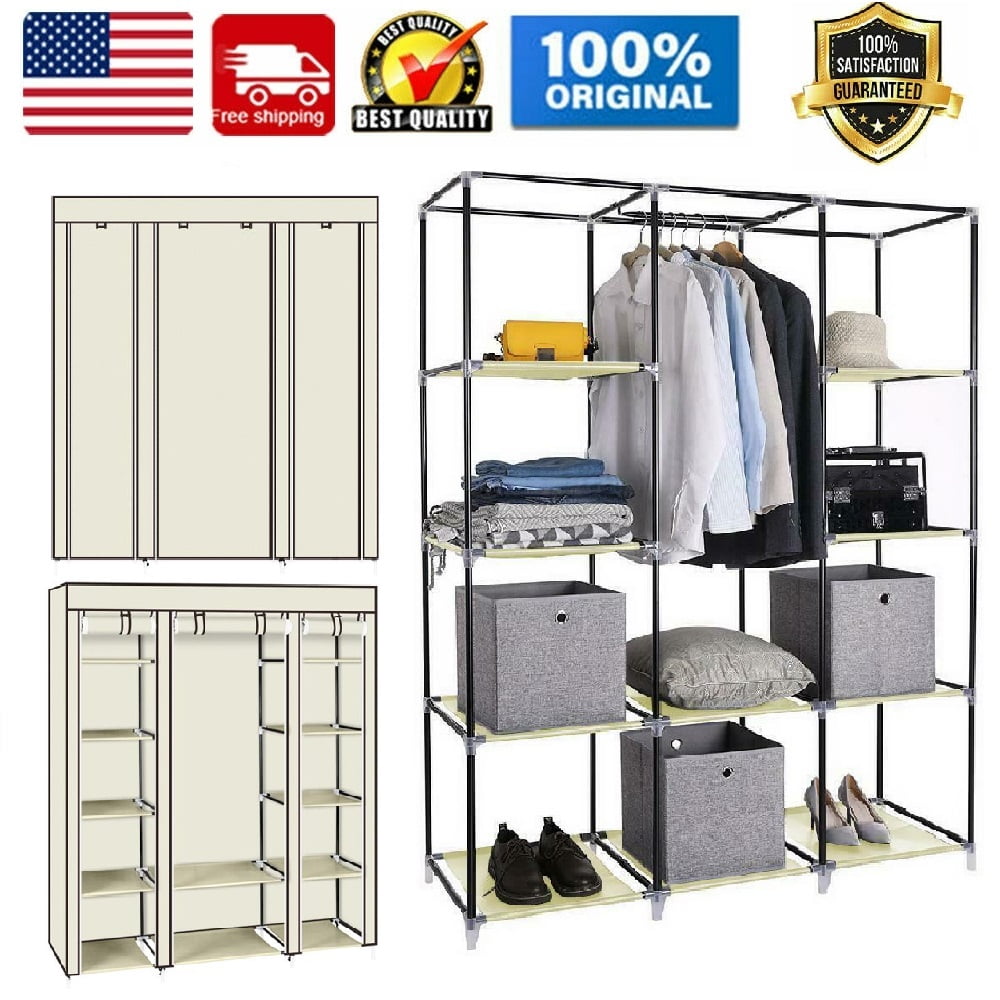 69" Portable Closet Wardrobe Storage Organizer, Quick and Easy to ...
