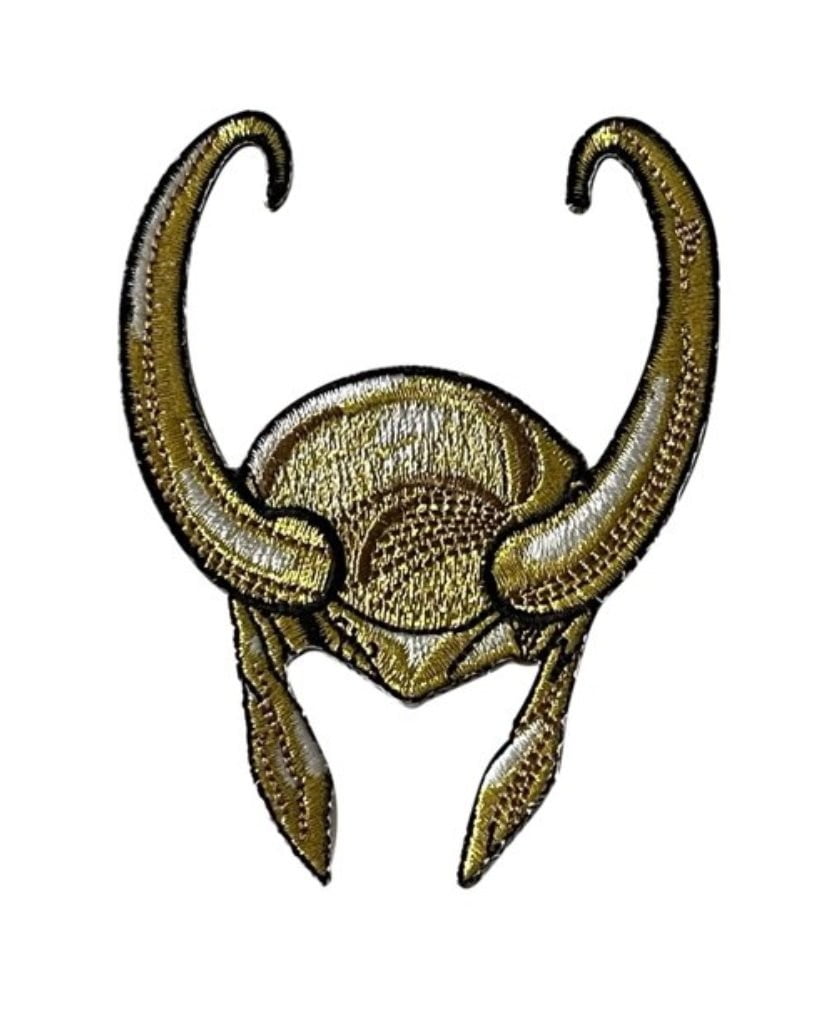 Loki Helmet 3.5 Inches Tall Embroidered Iron On Patch - Walmart.com