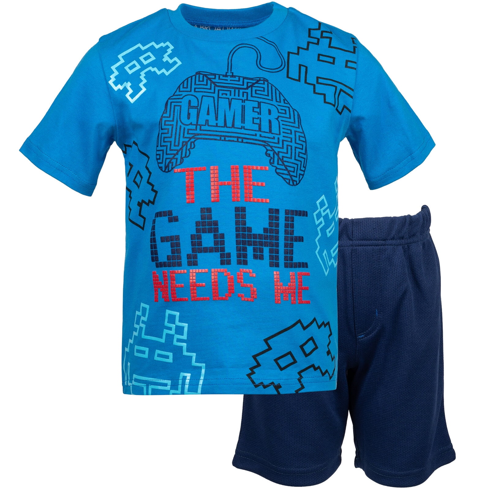 Funstuff Video Game Little Boys T-Shirt and Mesh Shorts Outfit Set ...
