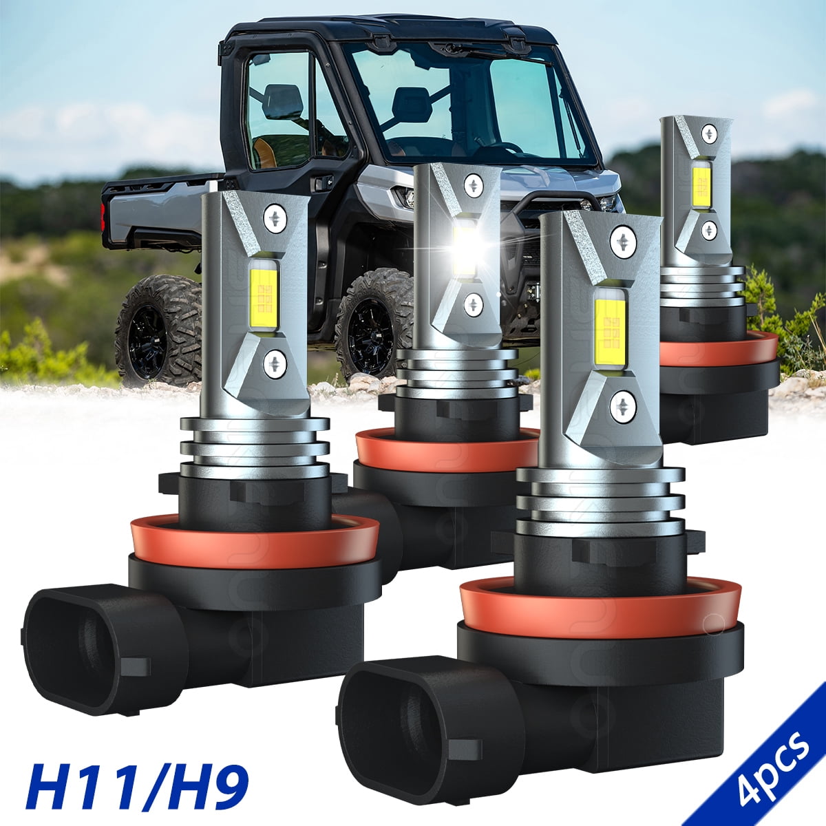 For 2016-2023 Can Am Defender UTV LED Headlight High Low Beam Bulbs ...