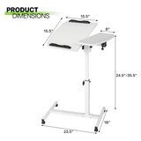 Magshion Adjustable Desk Cart with Mouse Pad, Mobile Office Stand ...