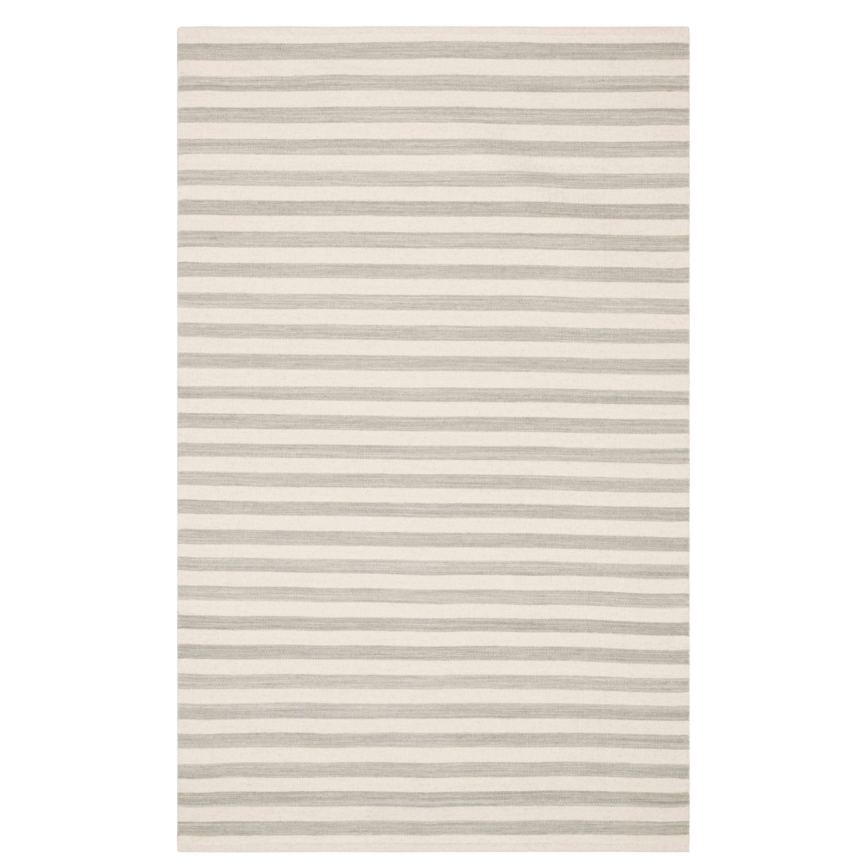 Ladder Stripe Grey/Ivory Handwoven Wool Rug, 4' x 6' - Walmart.com