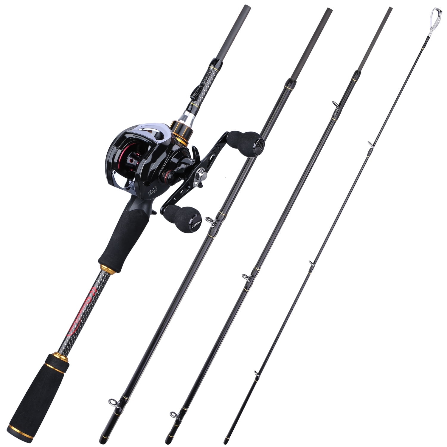 Sougayilang Baitcasting Fishing Reel and Casting Rod Combo with Carbon ...