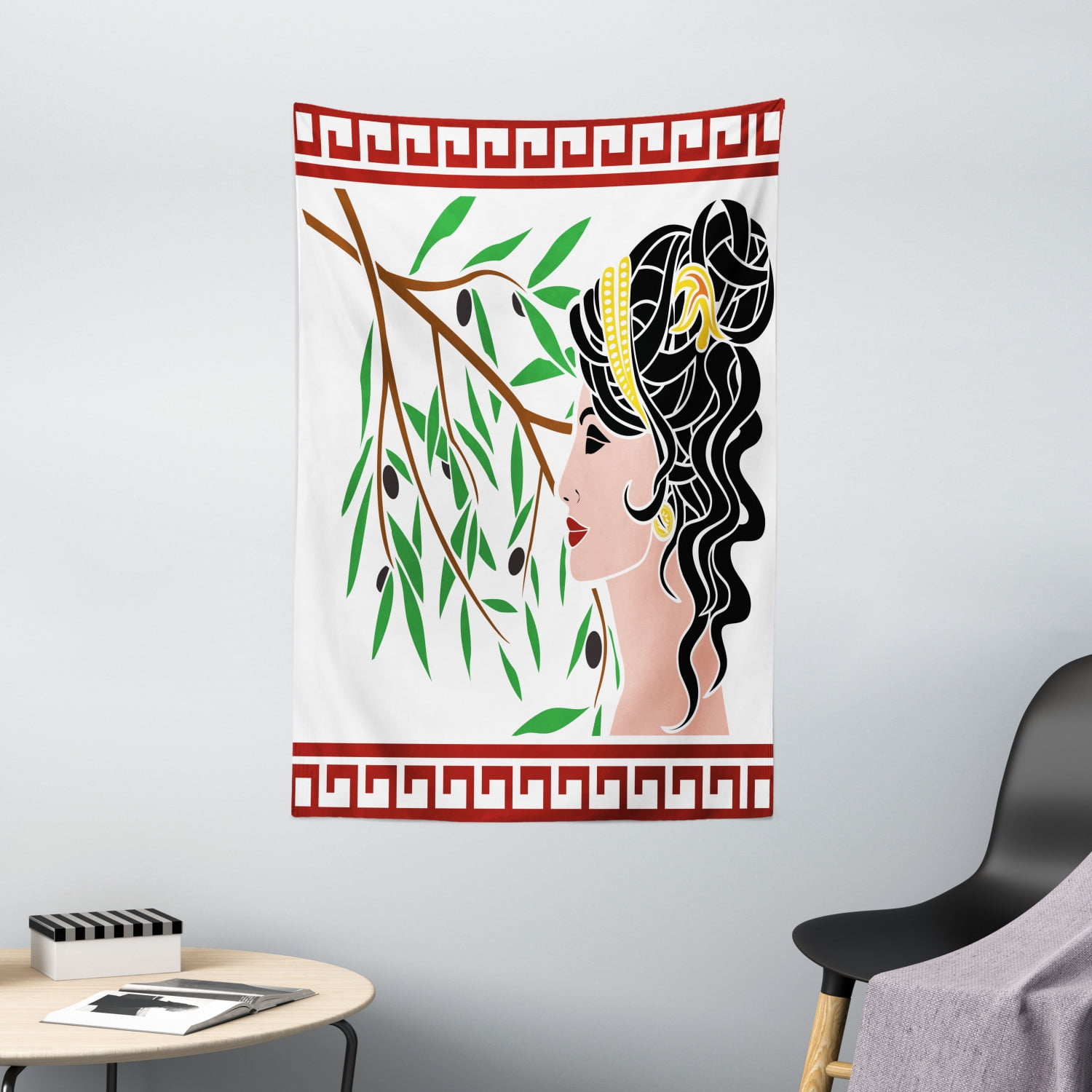Toga Party Tapestry, Mythological Aphrodite Profile and Olive Branch ...