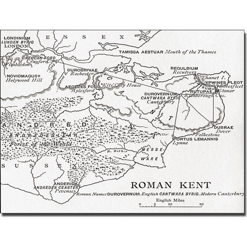 Trademark Art 'Map of Roman Kent, England' Canvas Art - Walmart.com