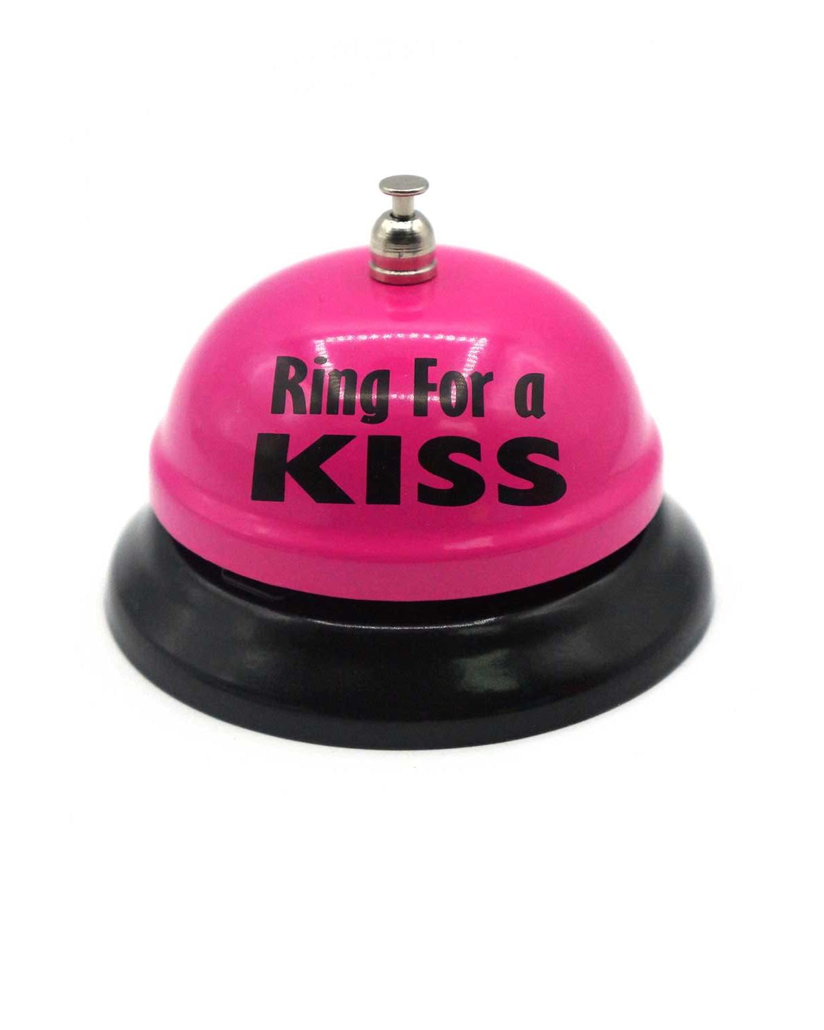 Novelty Pink Ring Bell Ring for a Kiss Desk Bell Call Bell Party ...