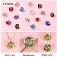 1 Box 16Pcs 8 Colors Valentine's Day Glass Pendants Faceted Flat Round ...