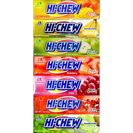 Hi-chew Assorted 7 Flavors Chewy Fruit Candies 1.76 oz. bar By Morinaga ...